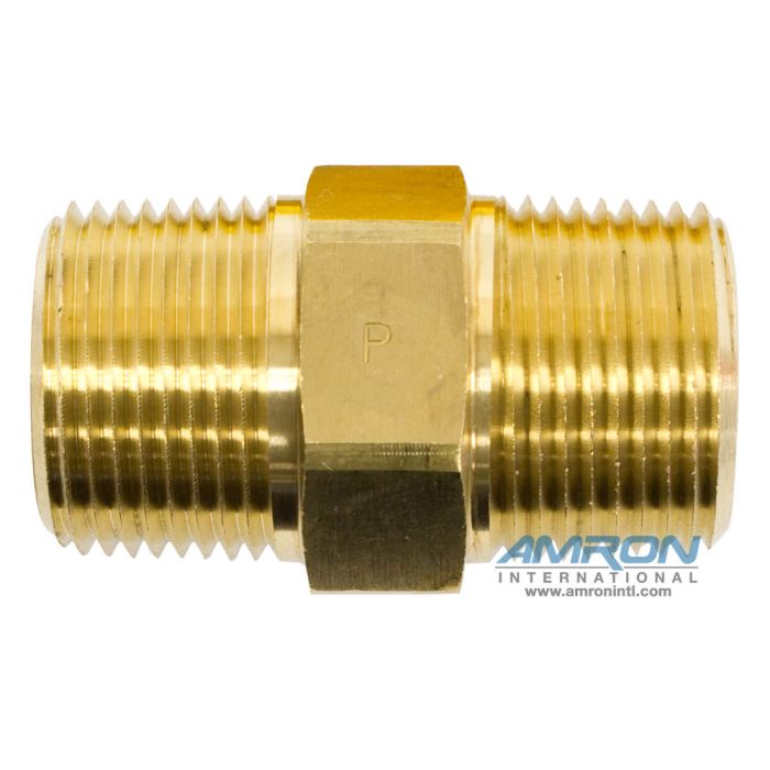 Parker 3/4 FF-B Pipe Nipple Hex 3/4 inch NPT - Brass | Amron International