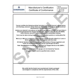 Tescom Certificate of Conformance without Serial Number(s) TES-CERT ...